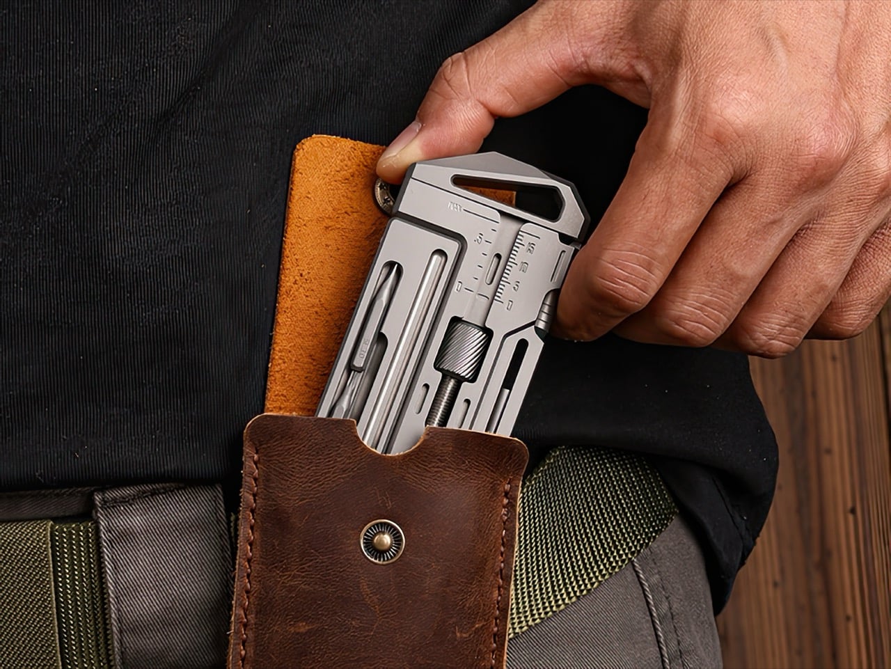This Titanium EDC Wrench Hides a Caliper, Ratchet, Pen, and Scalpel in ...